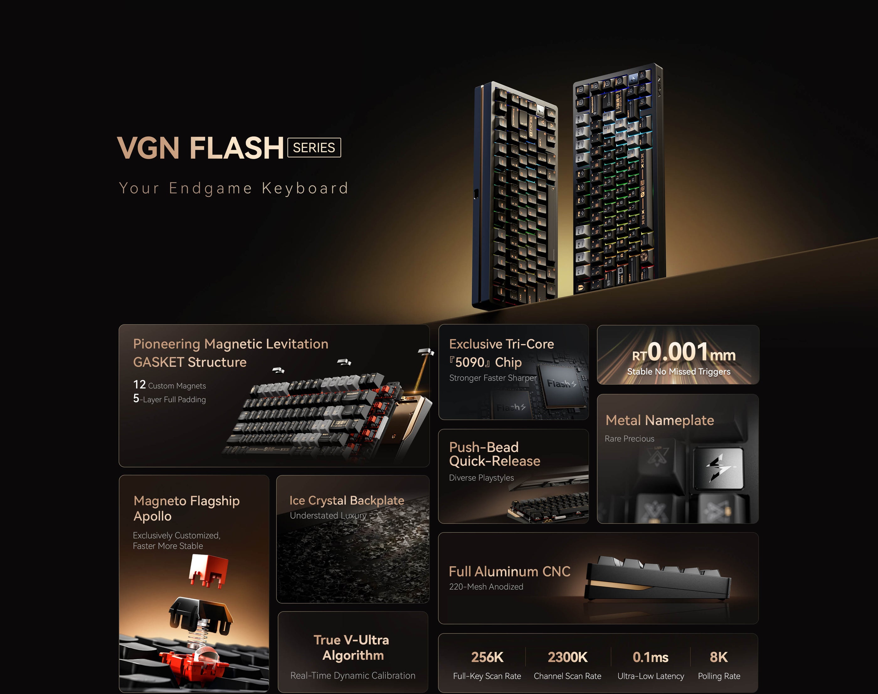 VGN FLASH 75HE Aluminum Magnetic Switch Keyboard