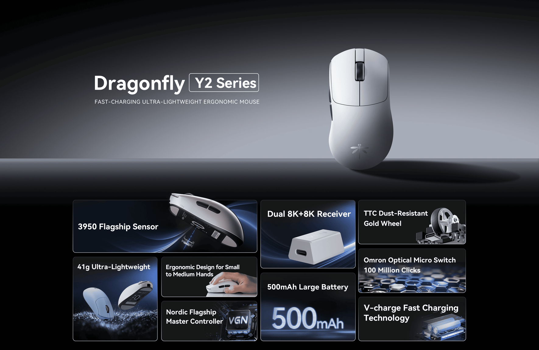 VGN Dragonfly Y2 Ultra-Lightweight Wireless Mouse