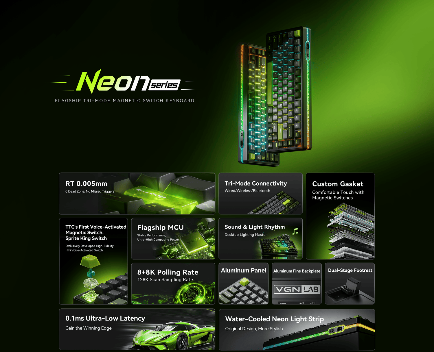 VGN Neon Esports Magnetic Switch Keyboard - Ez Gadgets