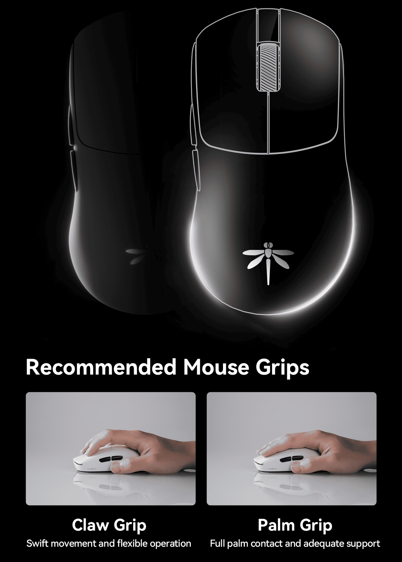 VGN Dragonfly Y2 Ultra-Lightweight Wireless Mouse