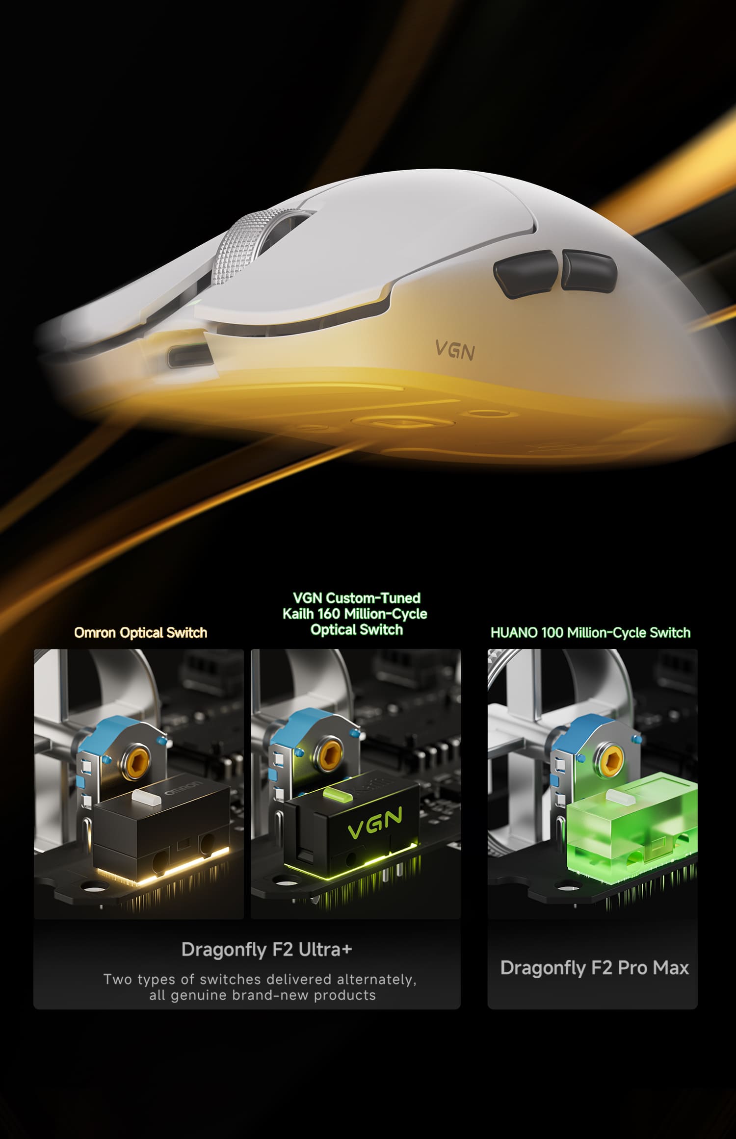 VGN Dragonfly F2 Ultra-Lightweight Wireless Mouse