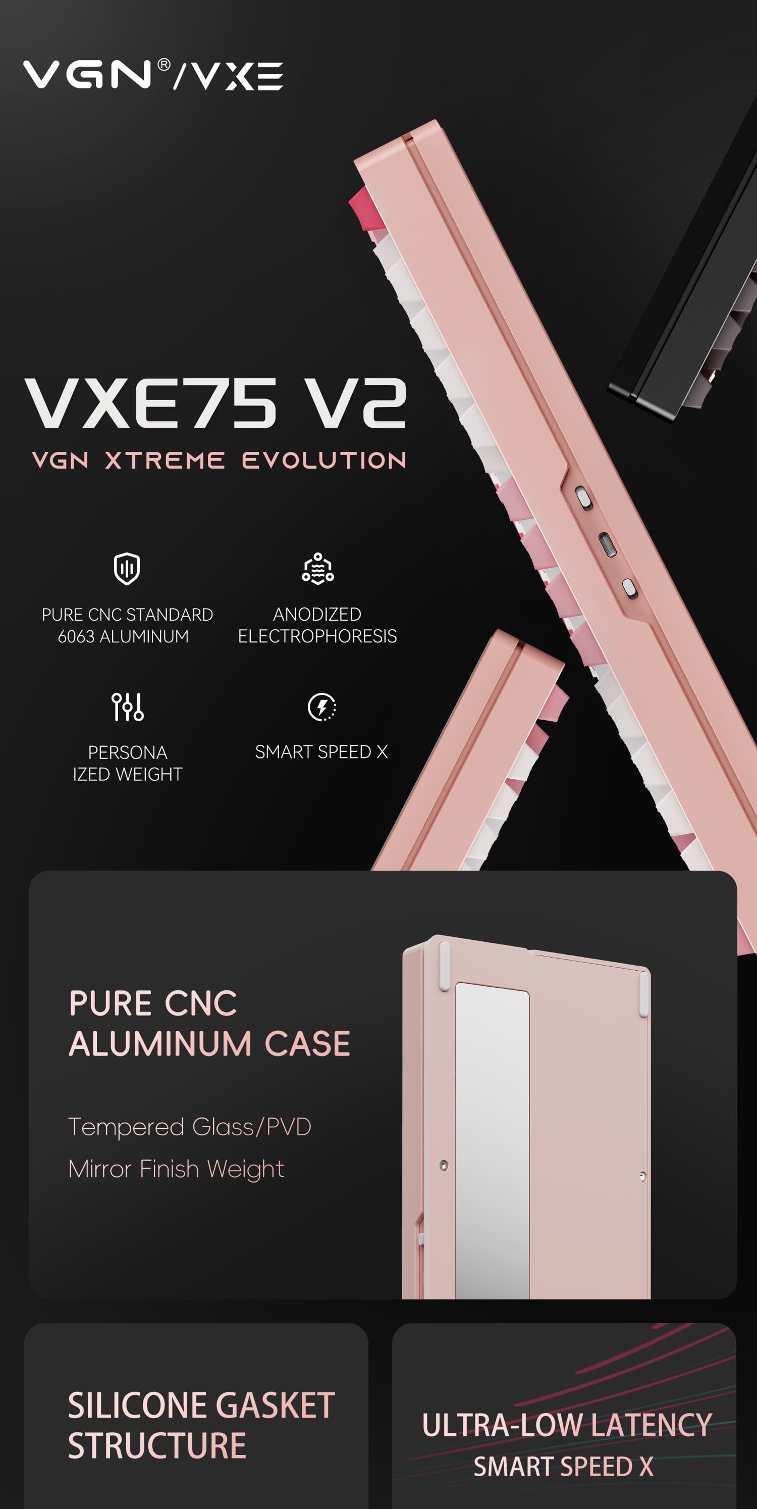 VGN VXE75 V2 Wireless Aluminum Mechanical Keyboard