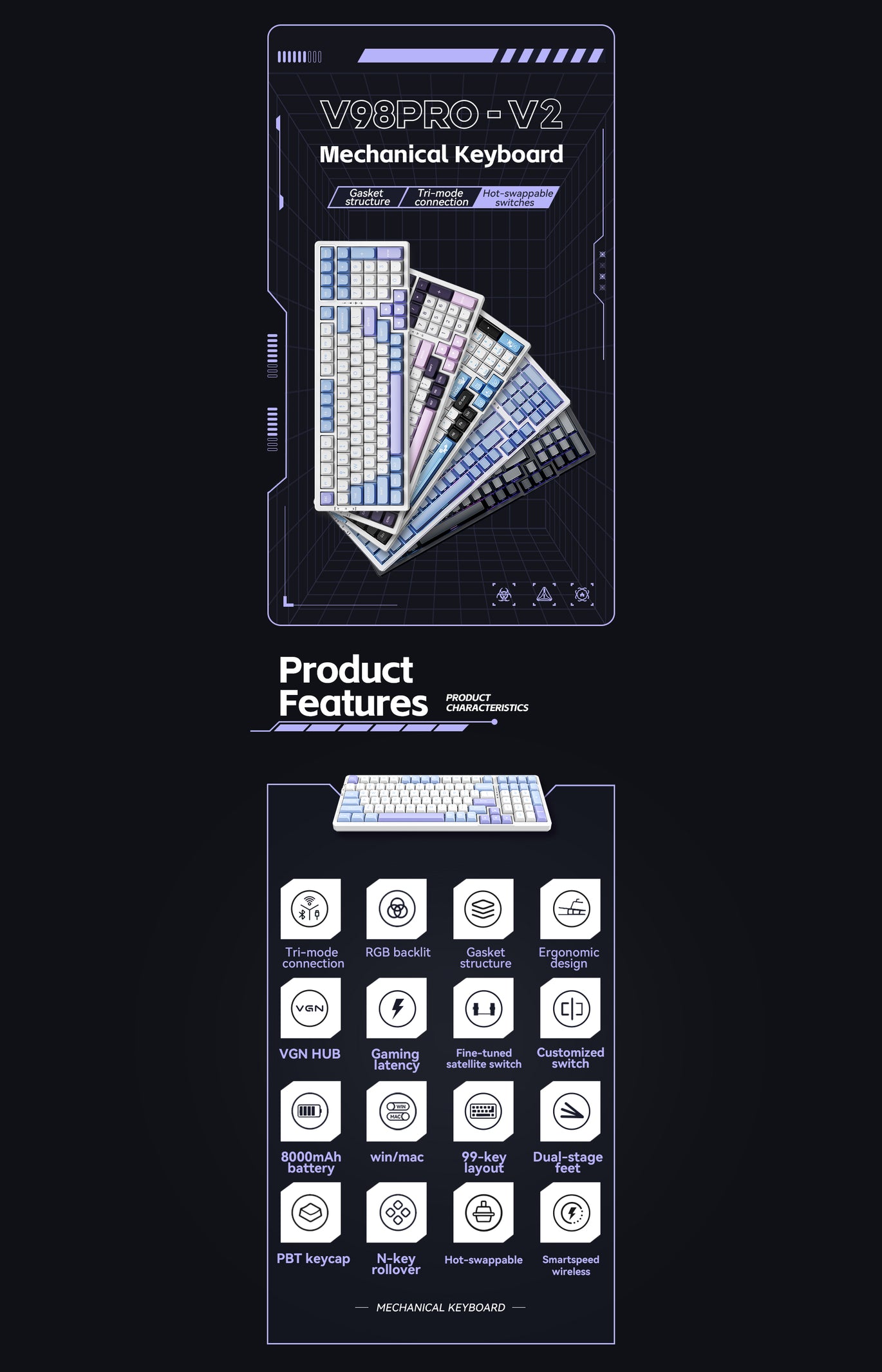 VGN V98 Pro V2 Wireless Mechanical Keyboard